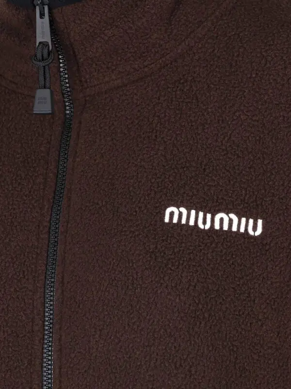 Miu Miu Fleece Logo Sweatshirt - Brown