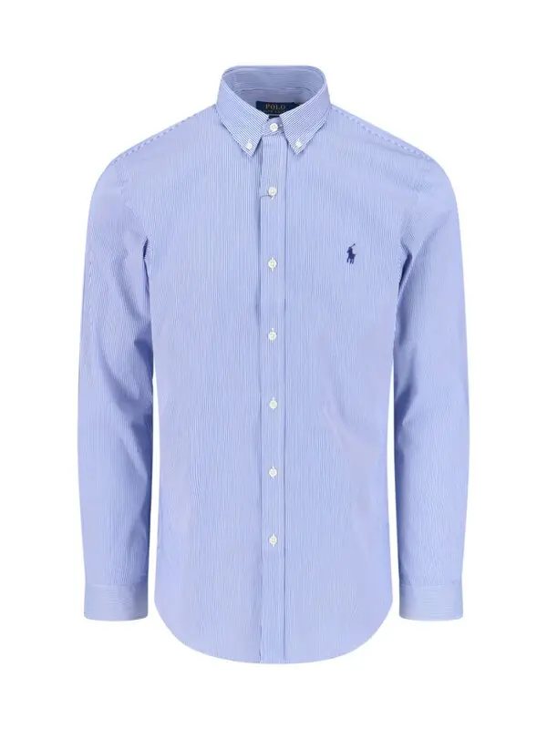 Polo Ralph Lauren Shirt Logo "oxford - Blue