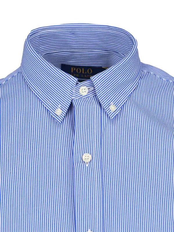 Polo Ralph Lauren Shirt Logo "oxford - Blue