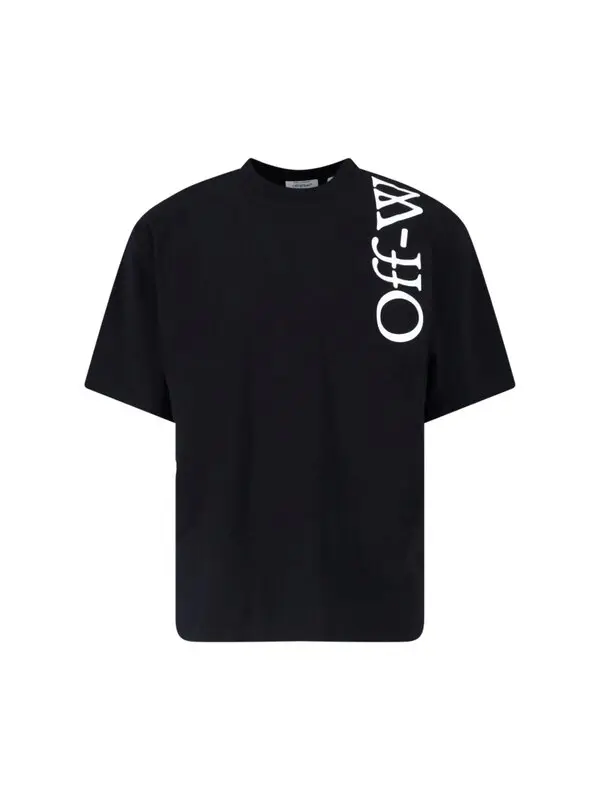 Off-White T-shirt Logo "vertical Bookish - Black