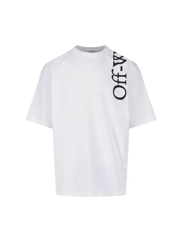Off-White T-shirt Logo "vertical Bookish - White
