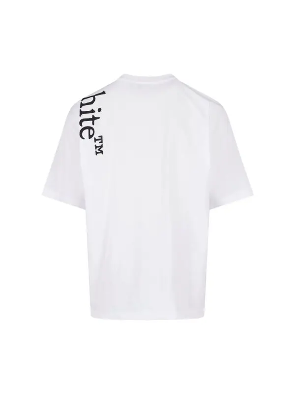 Off-White T-shirt Logo "vertical Bookish - White