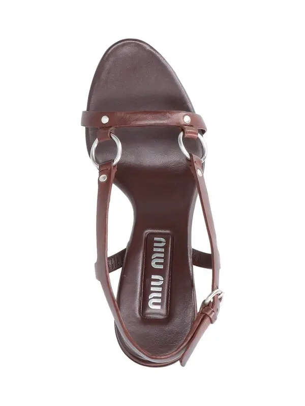 Miu Miu Leather Buckle Sandals