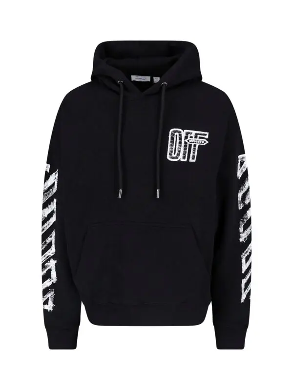 Off-White Hoodie Logo "motion Arrow Skate - Black