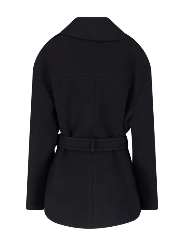 Balmain Virgin Wool Belt Coat