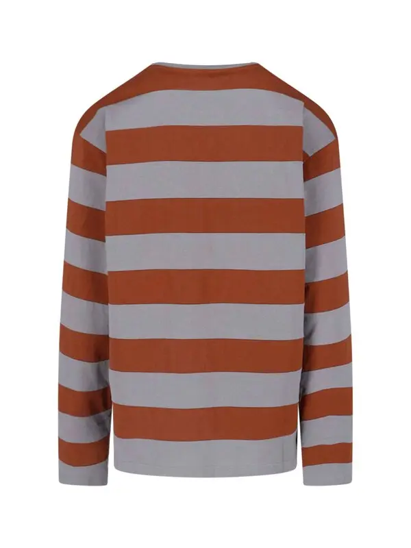 Miu Miu Striped Logo Long Sleeve T-shirt