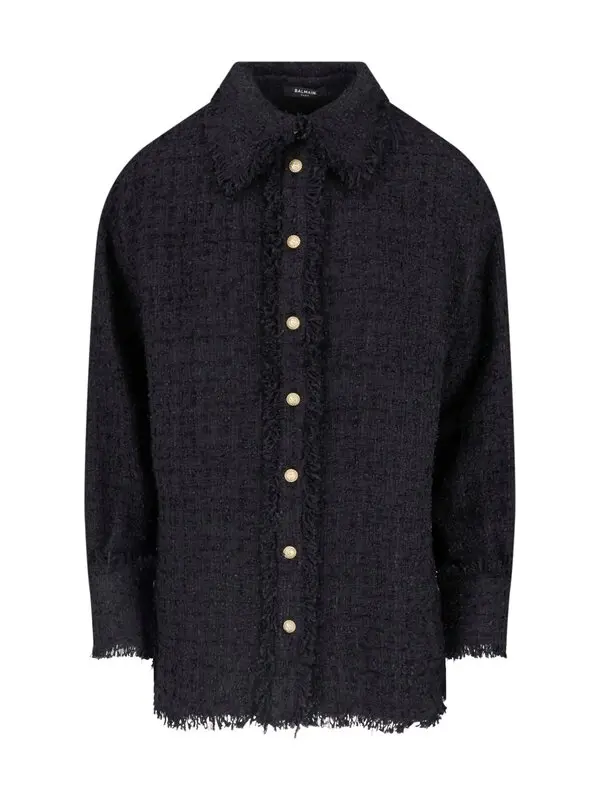 Balmain Tweed Shirt - Black