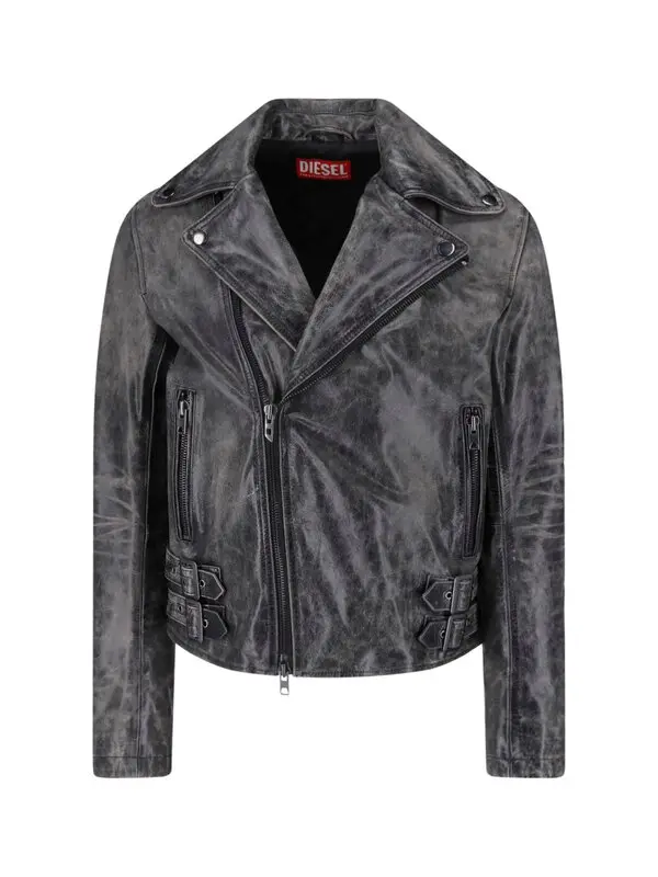 MAISON MARGIELA Diesel Leather Biker Jacket - Black