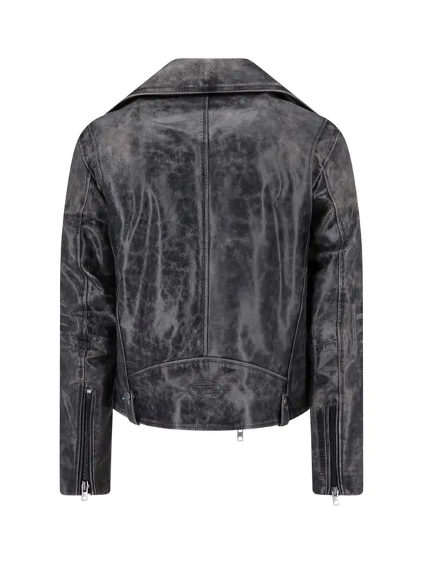 MAISON MARGIELA Diesel Leather Biker Jacket - Black
