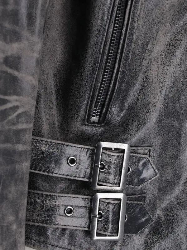 MAISON MARGIELA Diesel Leather Biker Jacket - Black