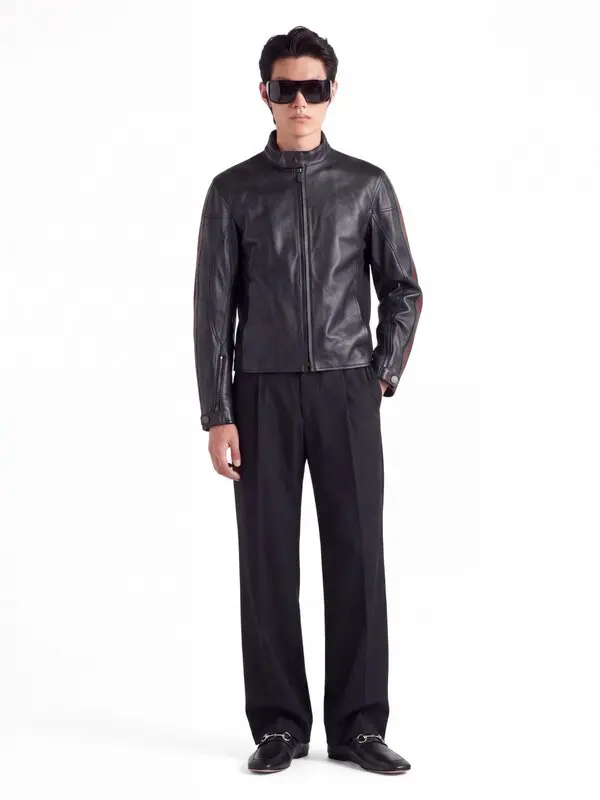 DIESEL® Multicolor Leather Biker Jacket - Black
