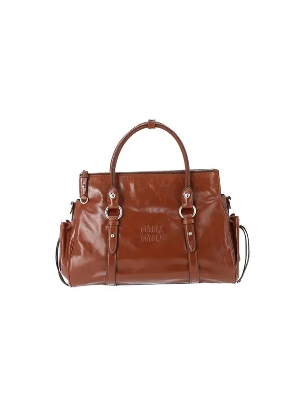 Miu Miu Shiny Leather Handbag - Brown