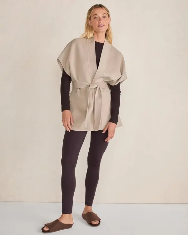 HAVEN WELL WITHIN Wool Blend Tie-front Vest