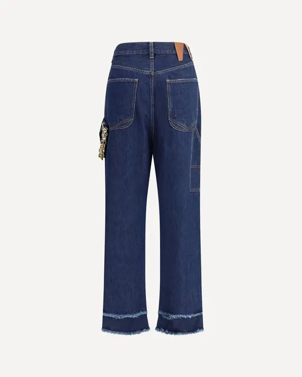 DARKPARK Chain Embellished Denim Jeans - Blue