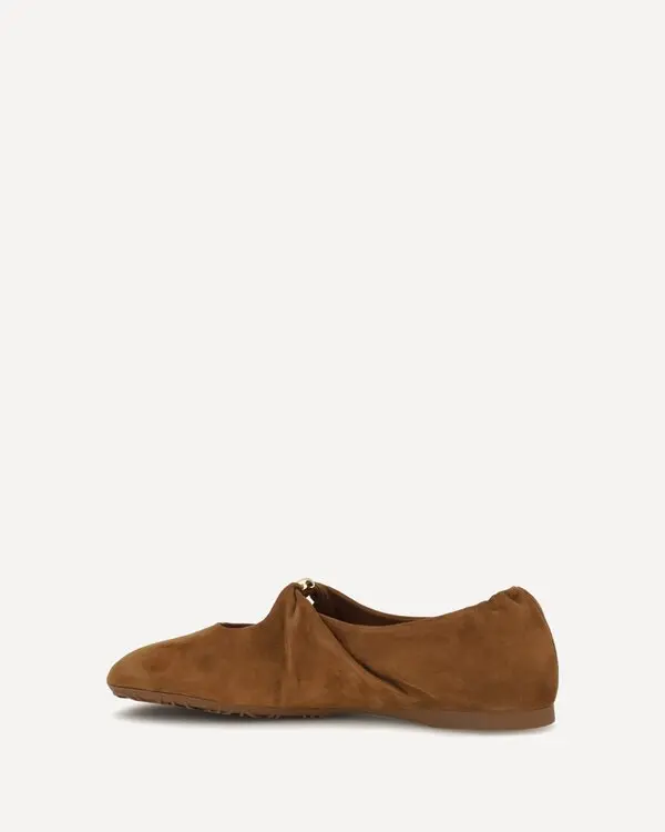 Loewe Suede Goatskin Pebble Soft Ballerinas