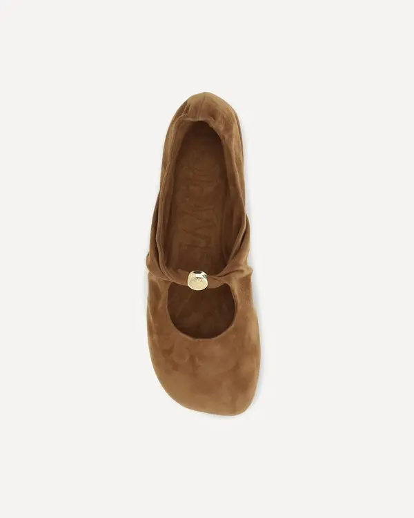 Loewe Suede Goatskin Pebble Soft Ballerinas