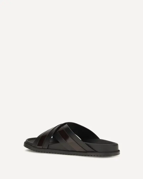 Dolce & Gabbana Smooth Calf Leather Slide Sandals
