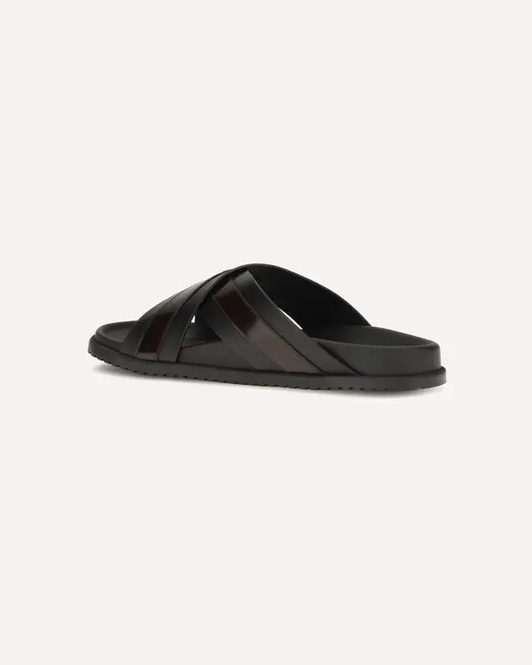 Dolce & Gabbana Smooth Calf Leather Slide Sandals - Black