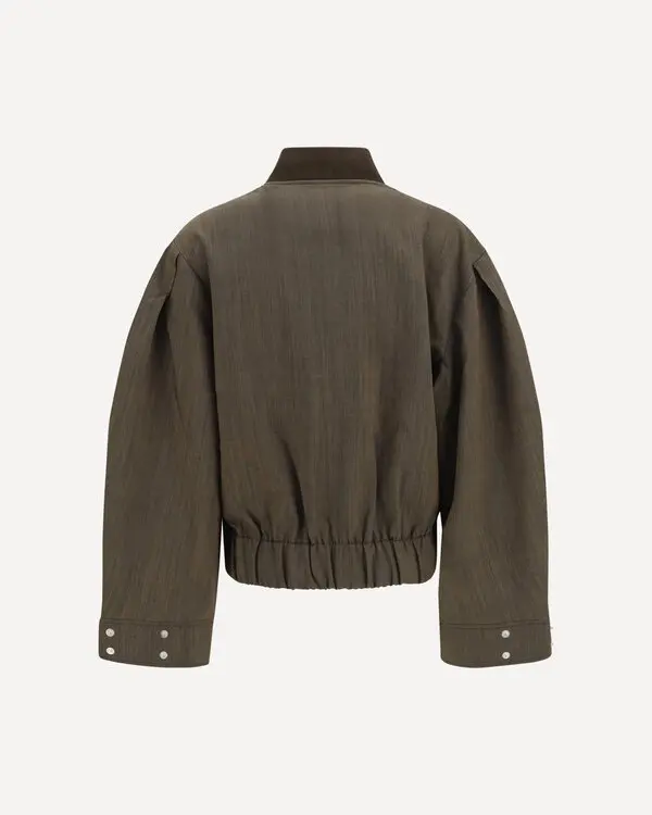 GANNI Lightweight Wool Bomber Jacket