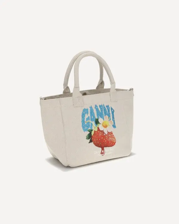 GANNI Small Easy Shoulder Bag With Strawberry Print