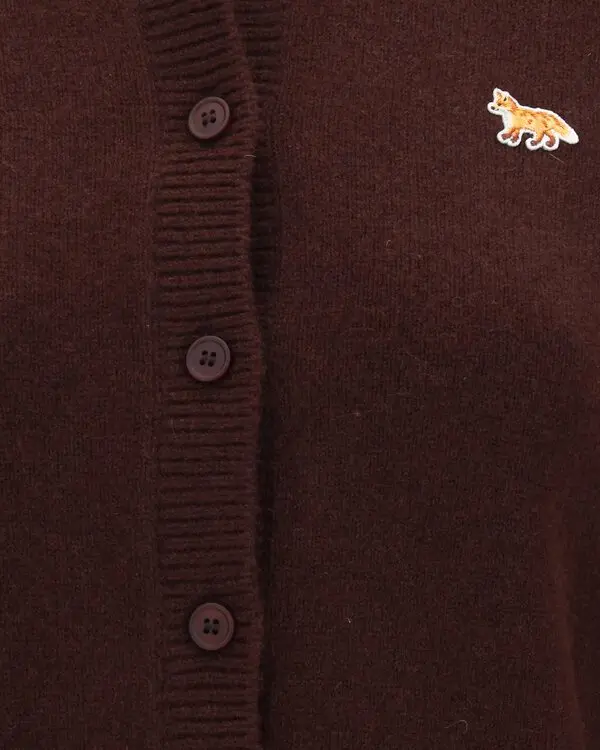 Maison Kitsuné Baby Fox Fitted Lambswool Cardigan