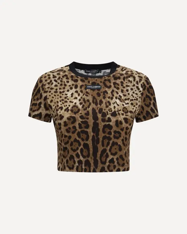 Dolce & Gabbana Leopard-print Cropped T-shirt