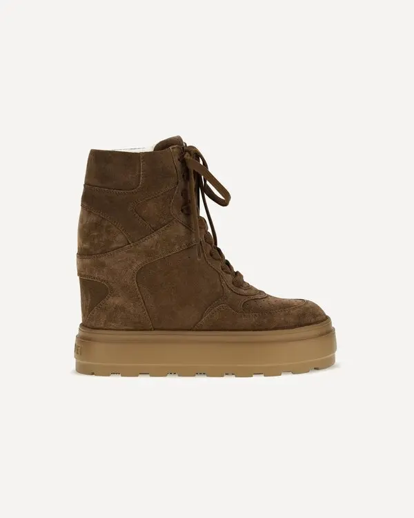 Casadei Lace-up Wedge Sneakers