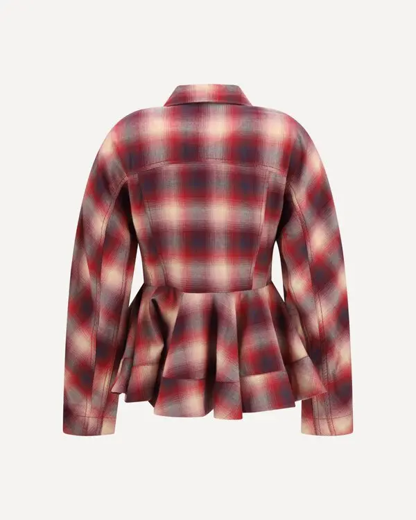 GANNI Peplum Flannel Shirt