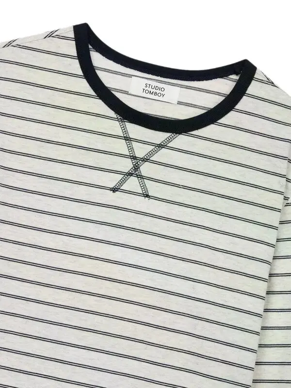 STUDIO TOMBOY Long-sleeve Horizontal-striped T-shirt