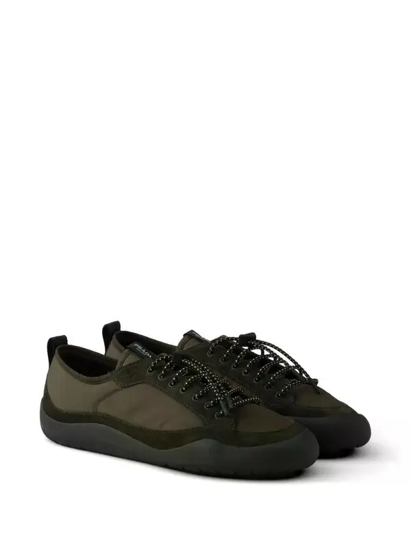 Prada Speedrock Re-nylon And Suede Sneakers - Green