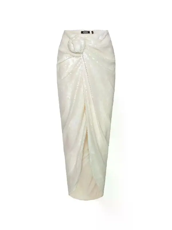 ROTATE BY BIRGER CHRISTENSEN Sequins Knot Skirt - Neutrals