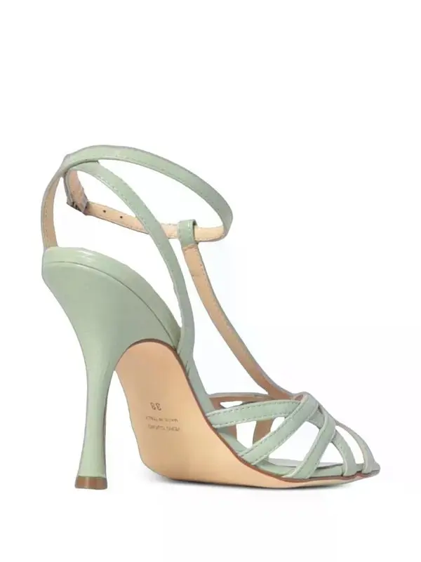 ANNA F. Patent-finish Caged Sandals