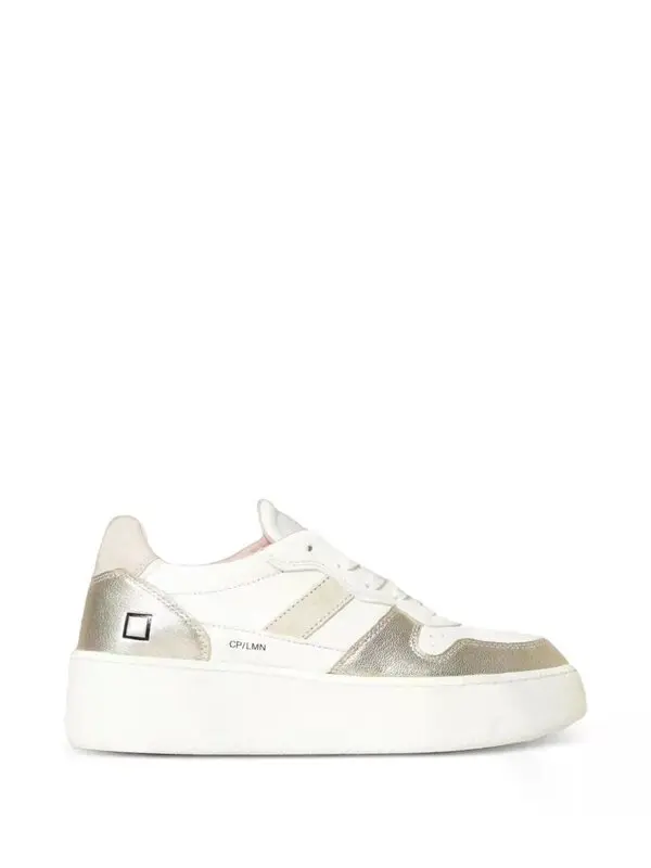 D.a.t.e. Court Metallic-effect Leather Sneakers