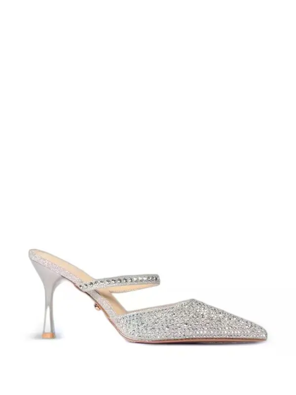 TWENTY FOURHAITCH Glitter-effect Crystal-embellished Sandals - Silver
