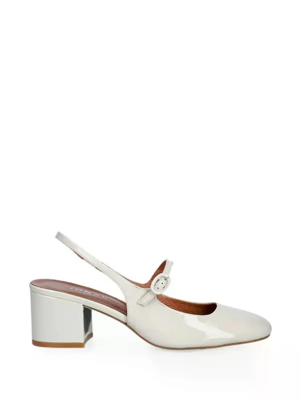 JONAK PARIS Dauphine Patent-finish Slingback Pumps - White