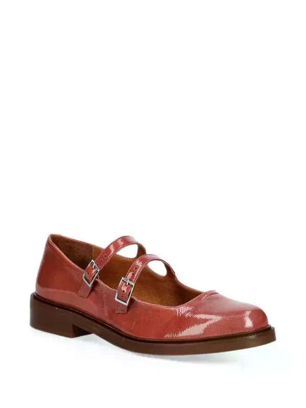JONAK PARIS Patent Leather Double Buckle Ballet Flats