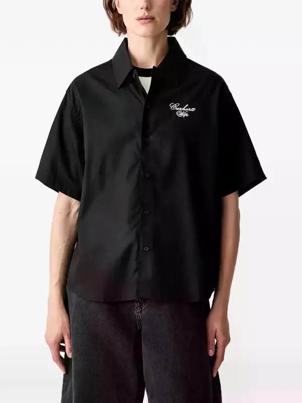 Carhartt Work In Progress Logo-embroidered Short-sleeve Shirt - Black