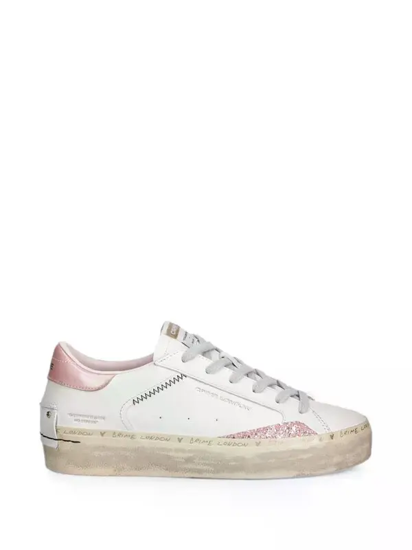 CRIME LONDON Distressed Glitter-panel Sneakers