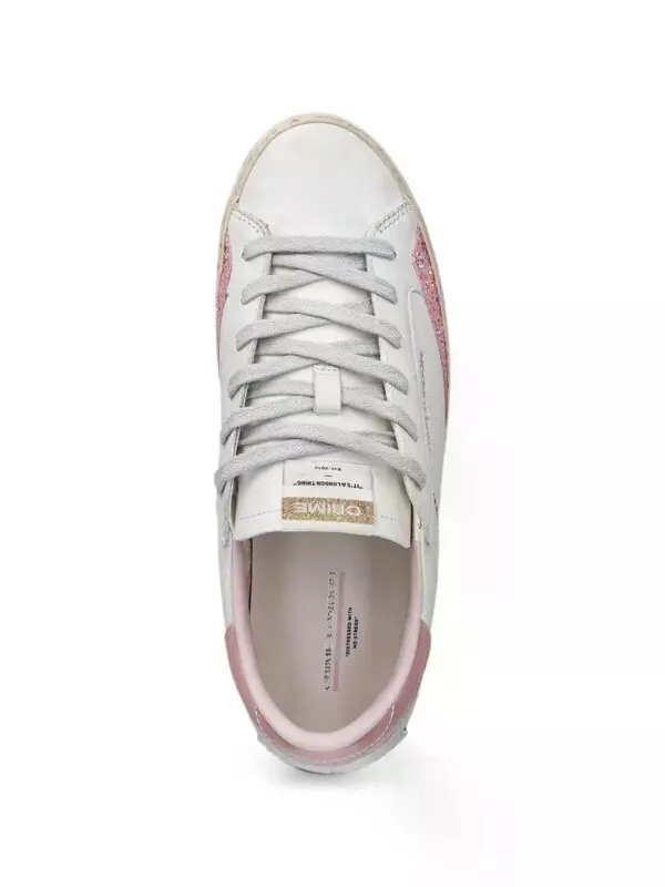 CRIME LONDON Distressed Glitter-panel Sneakers