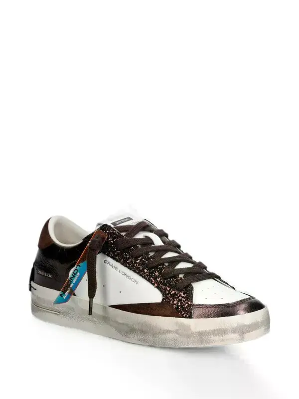 CRIME LONDON Sk8 Deluxe Glitter-trim Sneakers