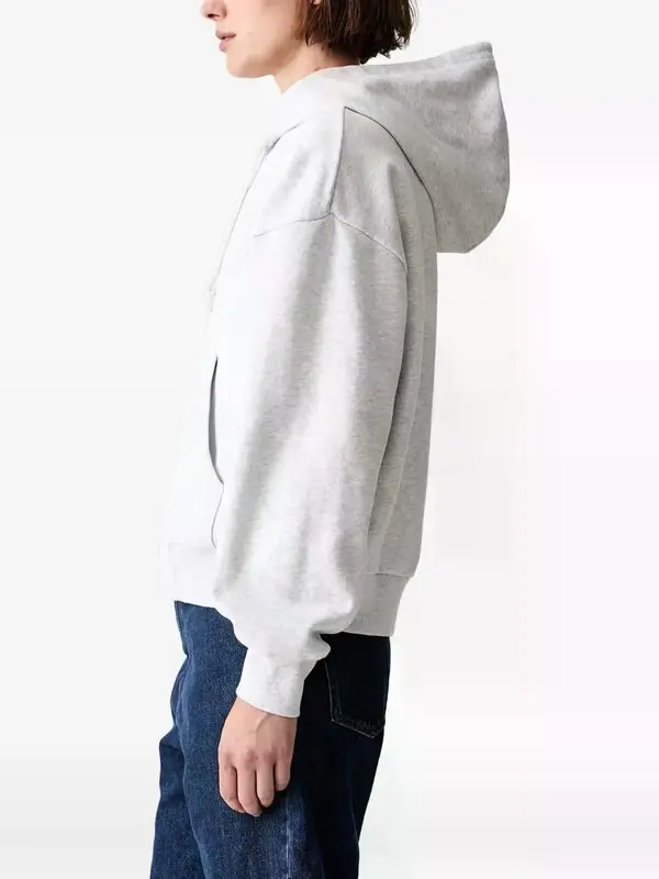 Carhartt Work In Progress Logo-embroidered Zip-up Hoodie - Grey