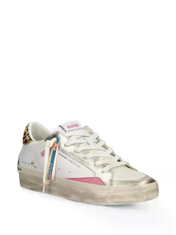 CRIME LONDON Leopard Print Metallic Sneakers