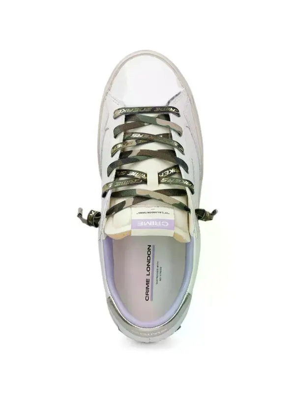 CRIME LONDON Distressed Logo-print Sneakers