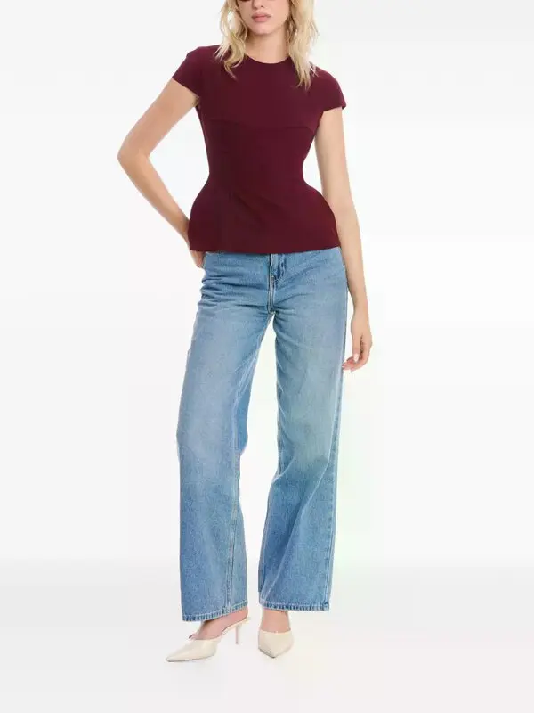 AXEL 113 Peplum Hem Top - Red