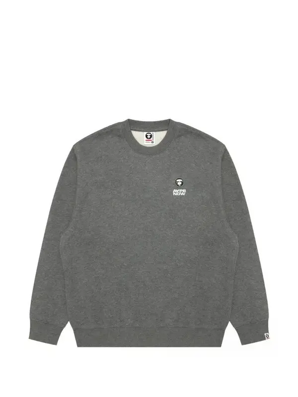 AAPE BY *A BATHING APE Moonface Logo-patch Sweater - Grey