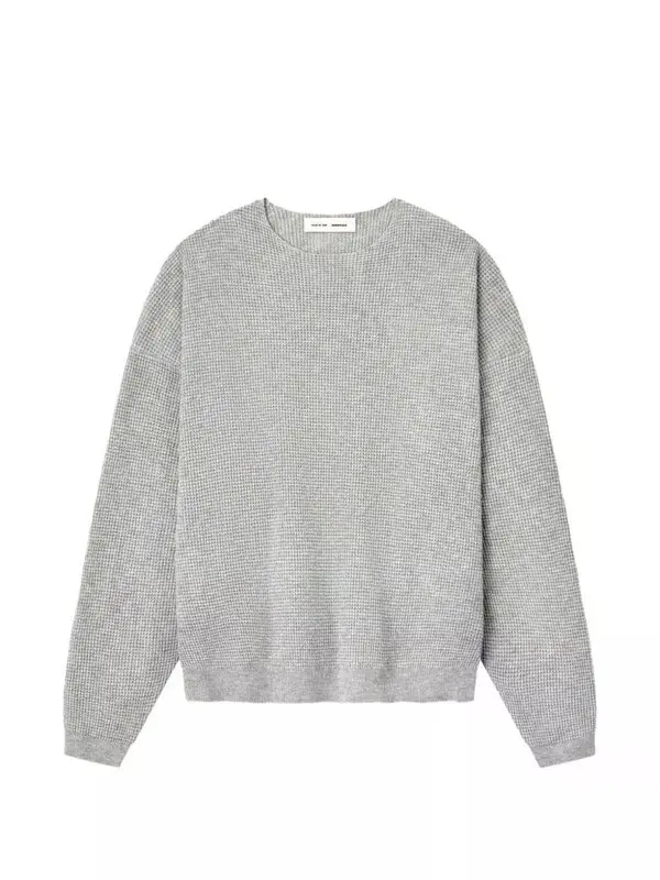 Fear Of God Waffle Knit Dropped Shoulder Sweater - Grey