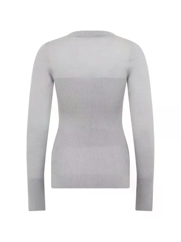 MOORER Ribbed Crew-neck Jumper - Grey