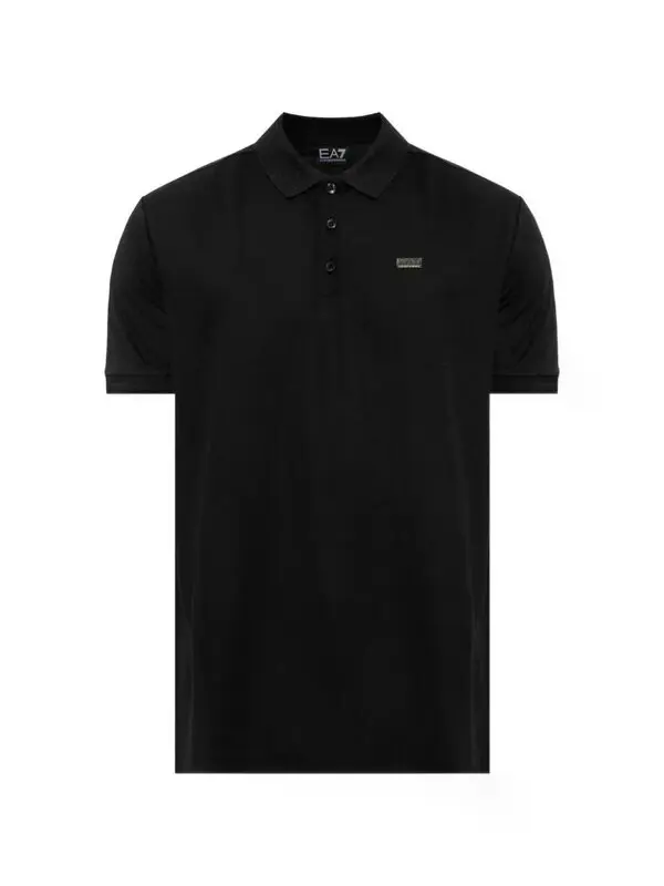 EA7 Logo-plaque Polo Shirt - Black