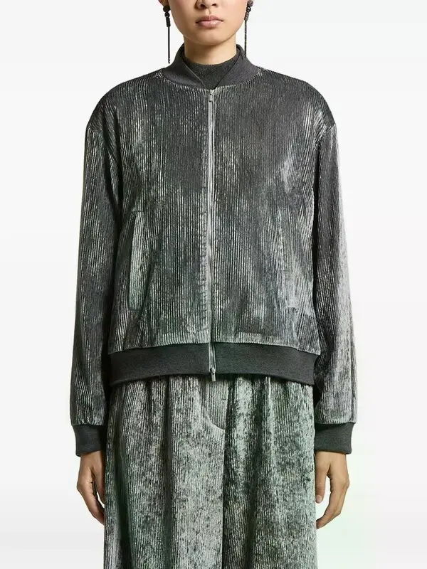 Peserico Plissé-effect Bomber Jacket