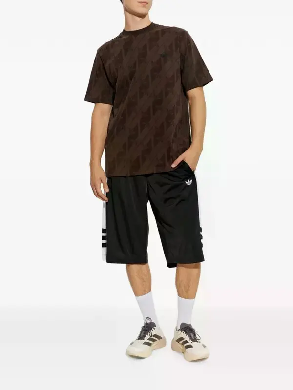 Adidas Monogram-print Logo-patch T-shirt